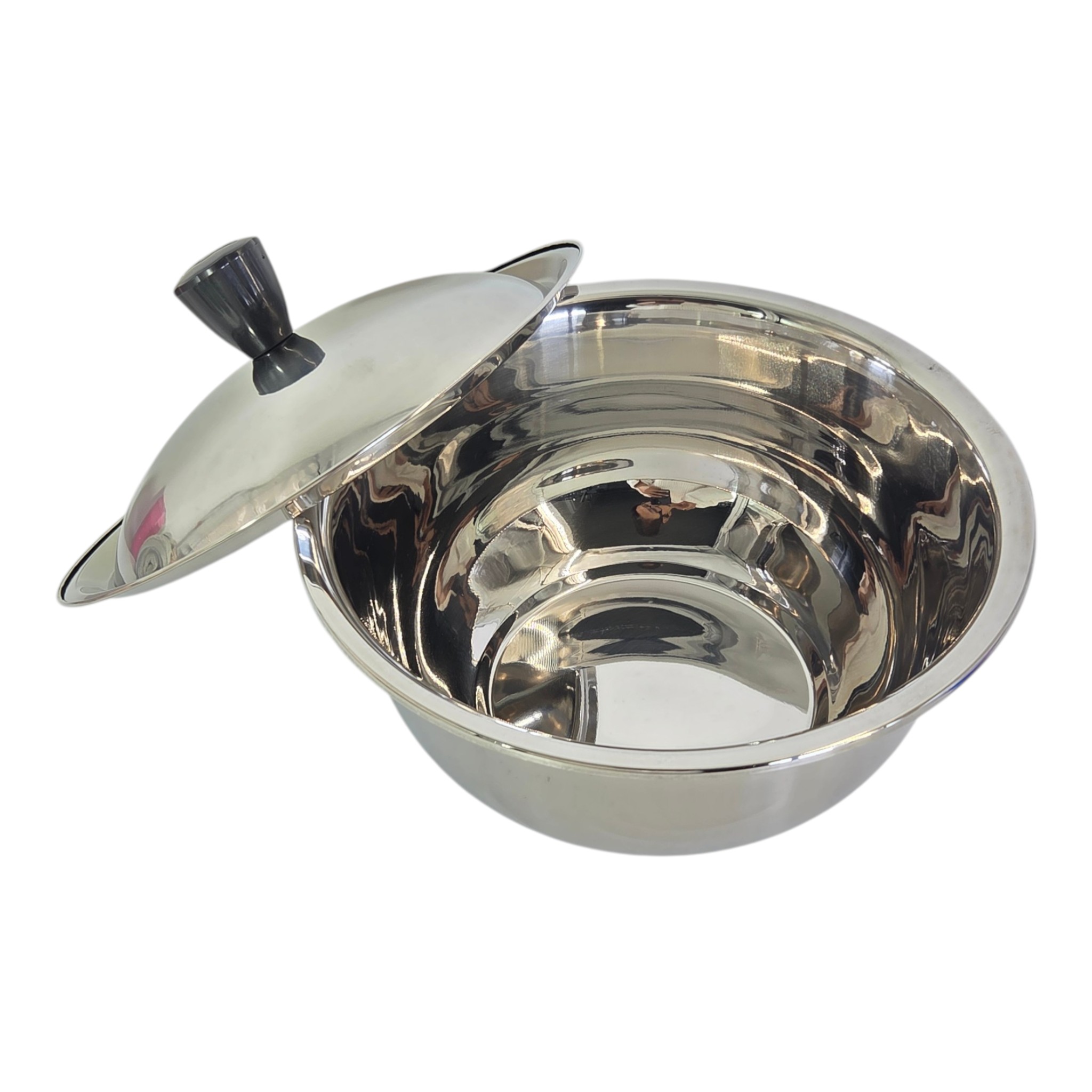 Lighean din inox cu capac 28 cm – bol metalic pentru bucătărie ...